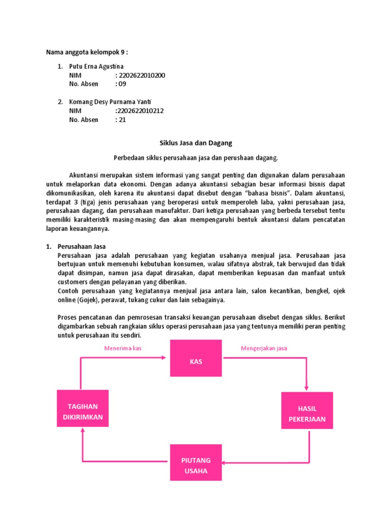 Perbedaan Siklus Akuntansi Jasa dan Dagang | PDF