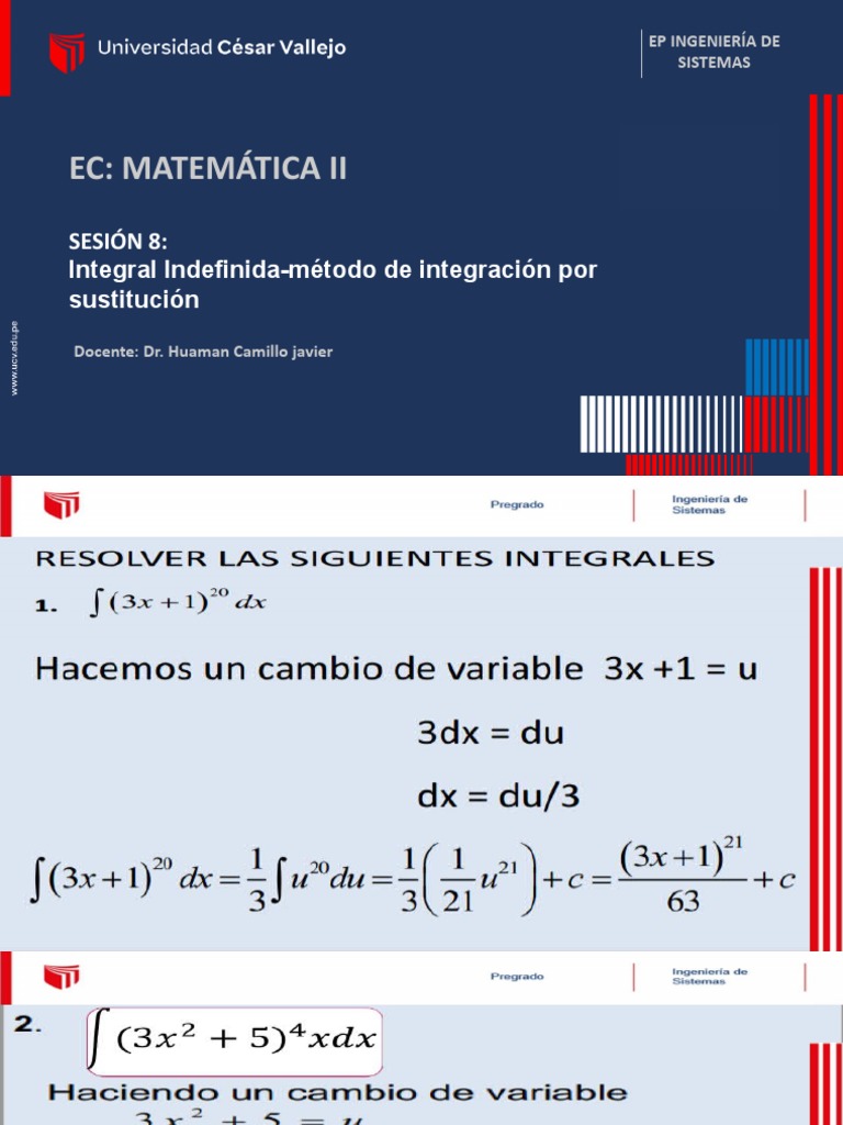 Integral Indefinida: Sustitución | PDF | Ciencia y matemáticas ...