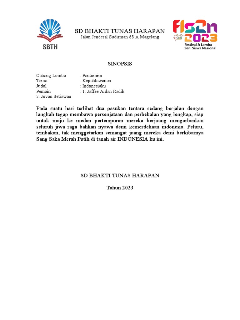 Fls2n - Sinopsis Pantomim | PDF