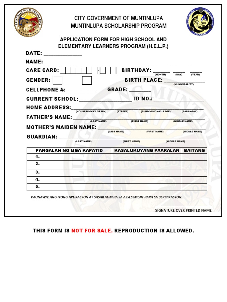 MSP Application Form | PDF