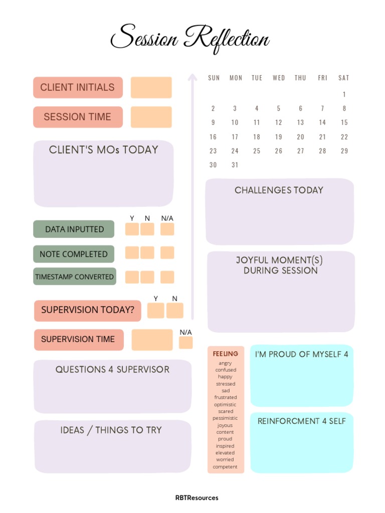 Daily Session Reflection Sheet | PDF