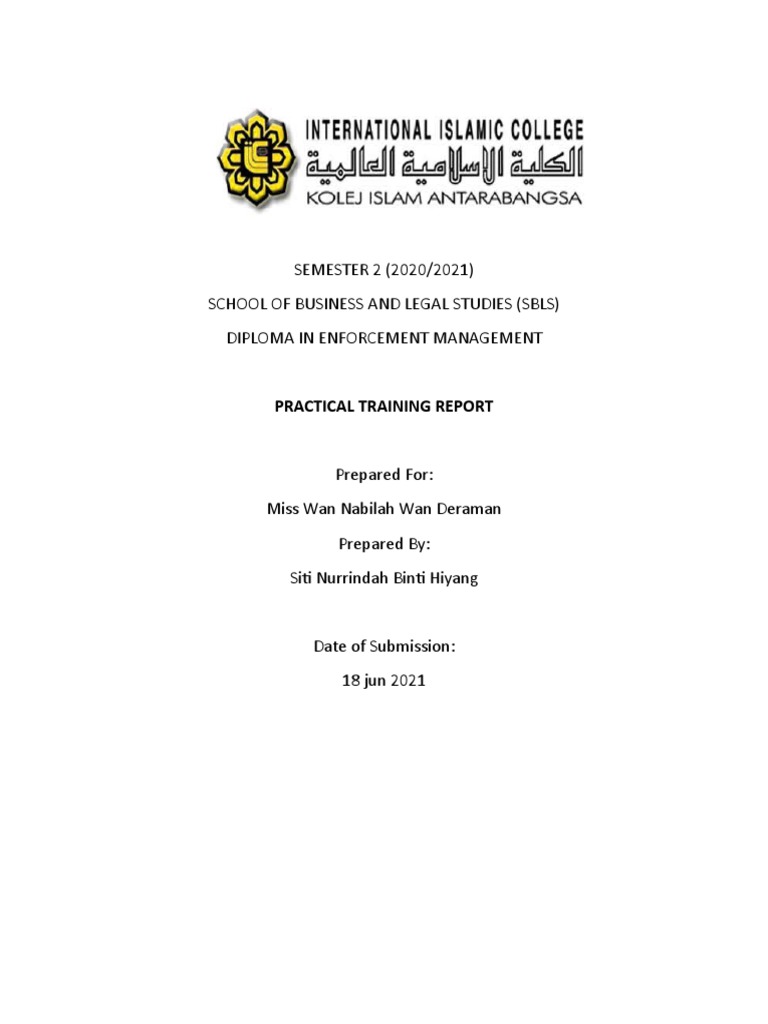 PT Report - Siti Nurrindah (Dem181006) | PDF | Internship | Job Hunting