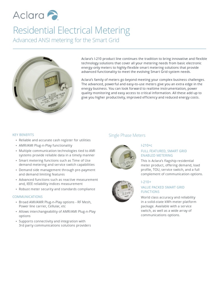 I 210 Residential Smart Meter Family | PDF | Smart Grid | Mains Electricity