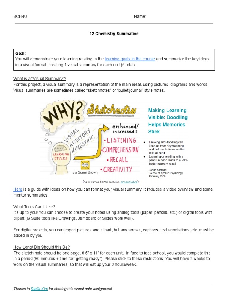 12 Chemistry Summative: Learning Goals in The Course | PDF ...