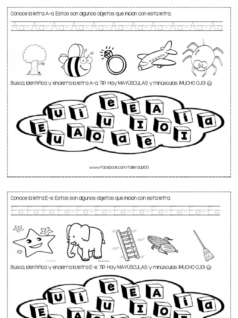 Fichas de Las Vocales | PDF
