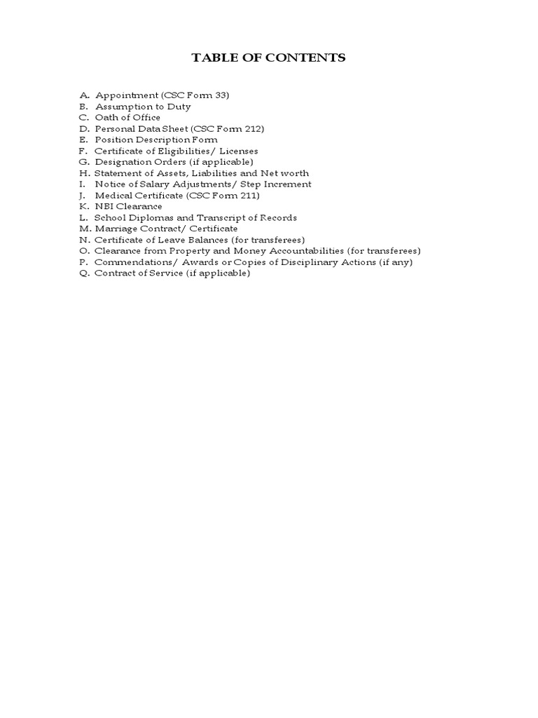 201 Table of Contents | PDF