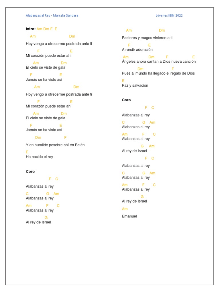 Alabanzas Al Rey | PDF