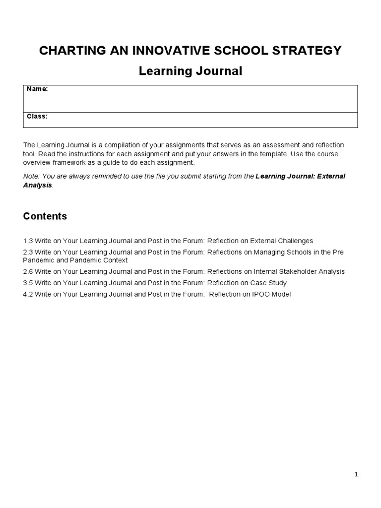 Sti Course 2 Learning Journal Pdf Learning Creativity