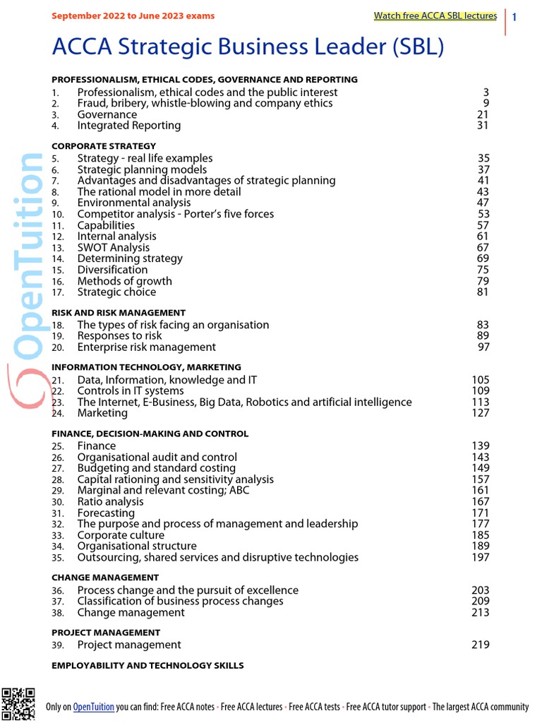 ACCA SBL S22 Notes | PDF | Bribery | Corporate Governance