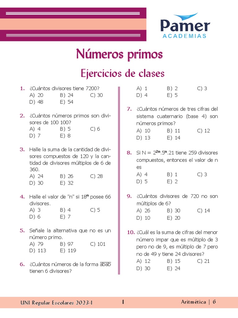 Aritmetica - Sem 6 | PDF