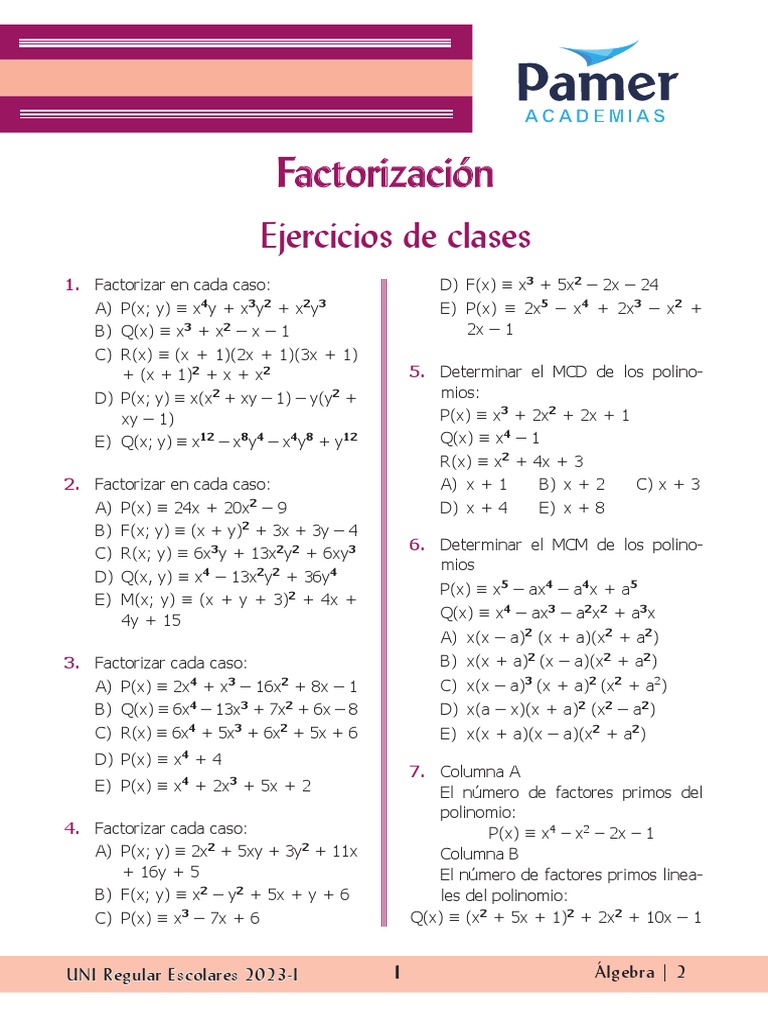 Algebra - Sem 1 | PDF | Álgebra | Matemáticas