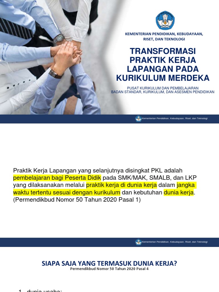 Praktik Kerja Lapangan Pada Kurikulum Merdeka | PDF