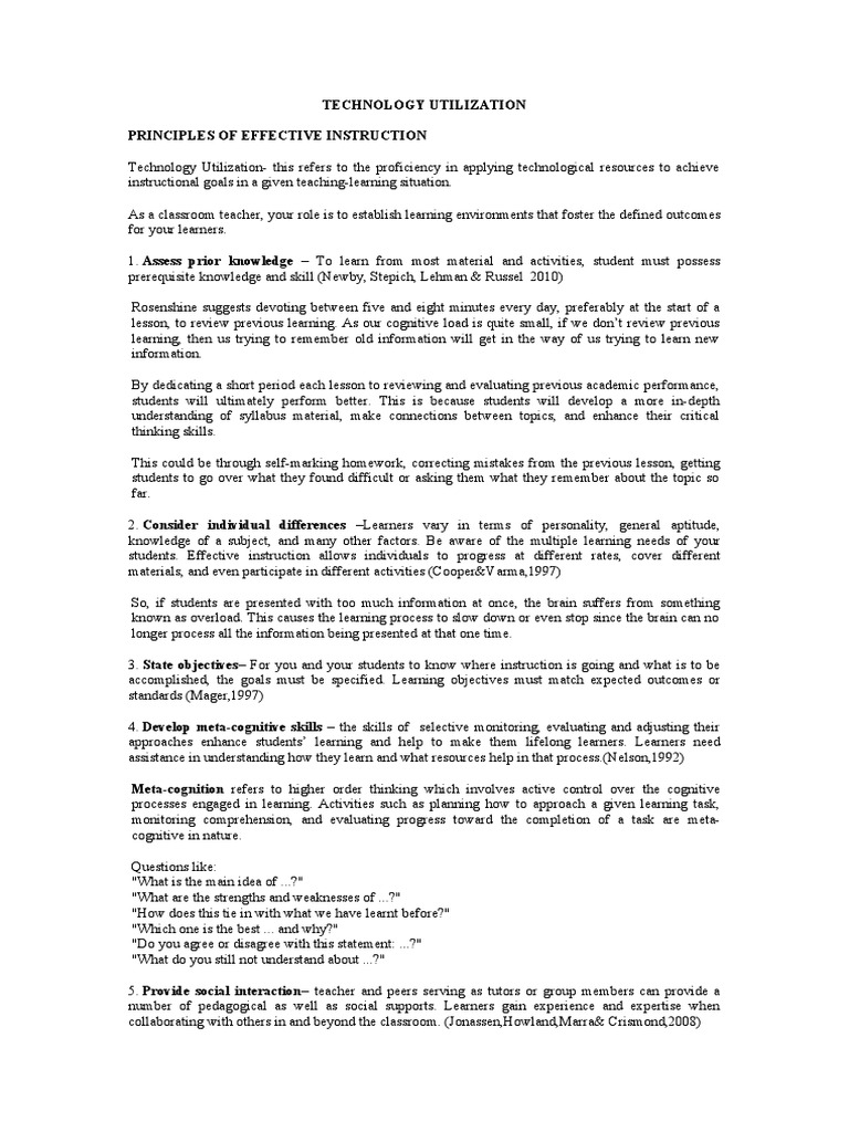 Technology Utilization | PDF | Media (Communication) | Learning