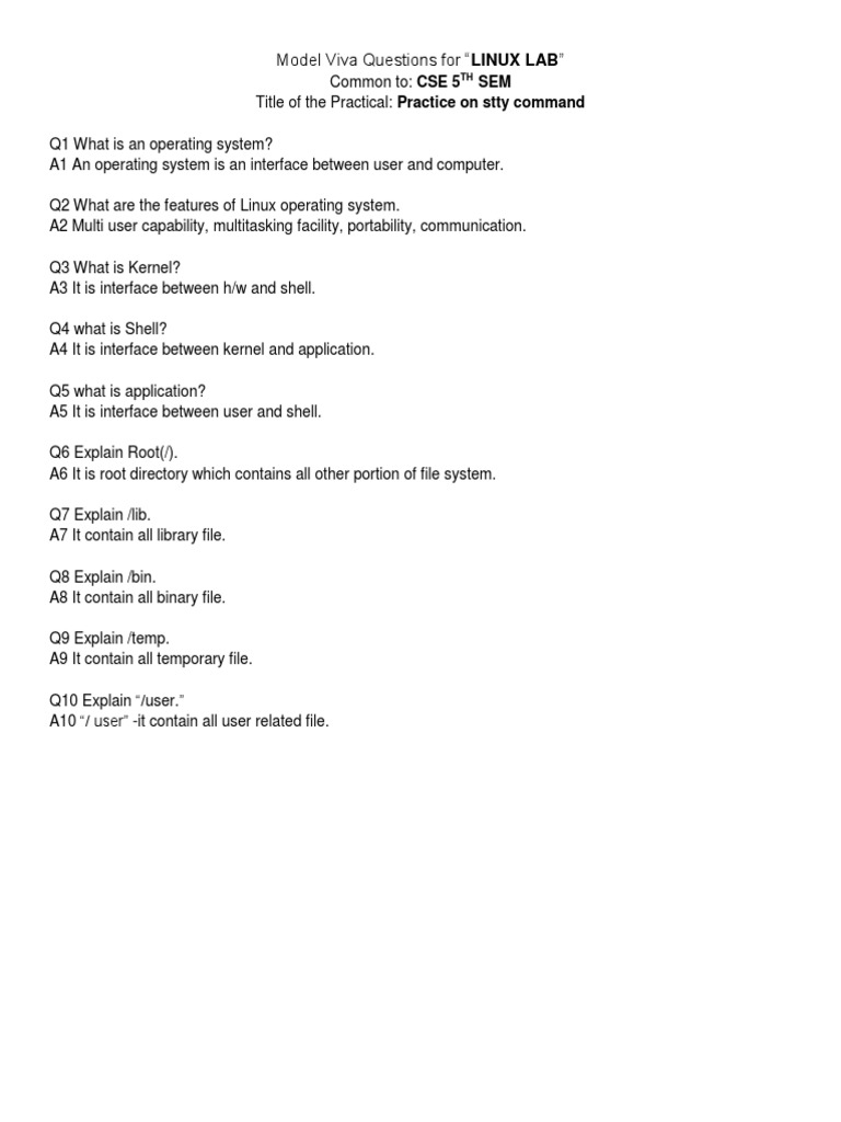 Linux Viva | PDF | Computer File | File System