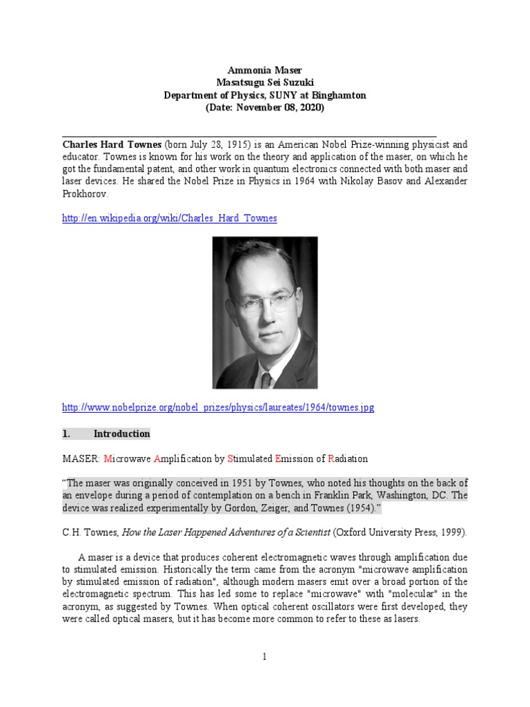 7-3 Maser Physics | PDF | Laser | Physics