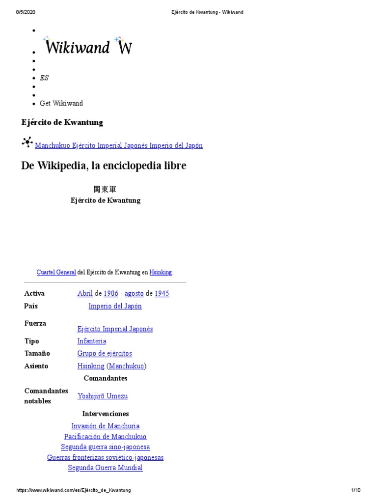 Ejército de Kwantung - Wikiwand | PDF | Teatro del Pacífico de la ...