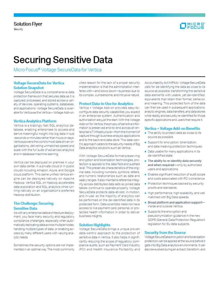 Securing Sensitive Data - Vertica | PDF | Analytics | Cloud Computing