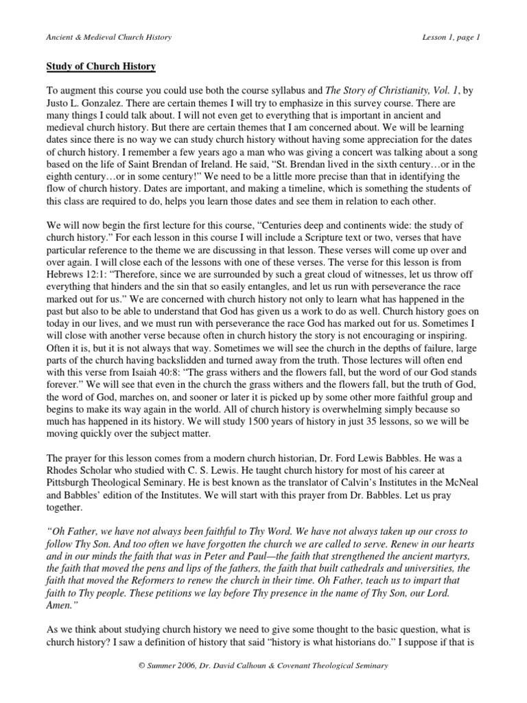 Ancient & Medieval Church History Overview | PDF | Christian Church ...
