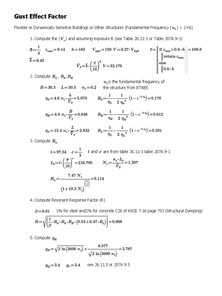 Gust Effect Factor (Flexible Building) - ASCE 7-16 Sample Calculation Commentary | PDF ...