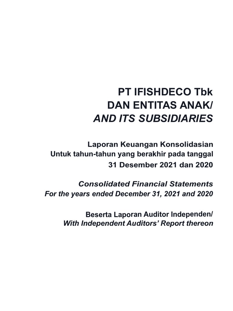 LK PT Ifishdeco Konsolidasian 2021 | PDF | Equity (Finance) | Dividend
