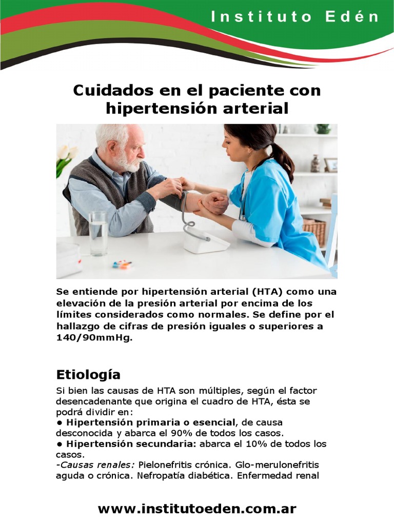 Cuidados en El Paciente Con Hta | PDF | Hipertensión | Especialidades Medicas