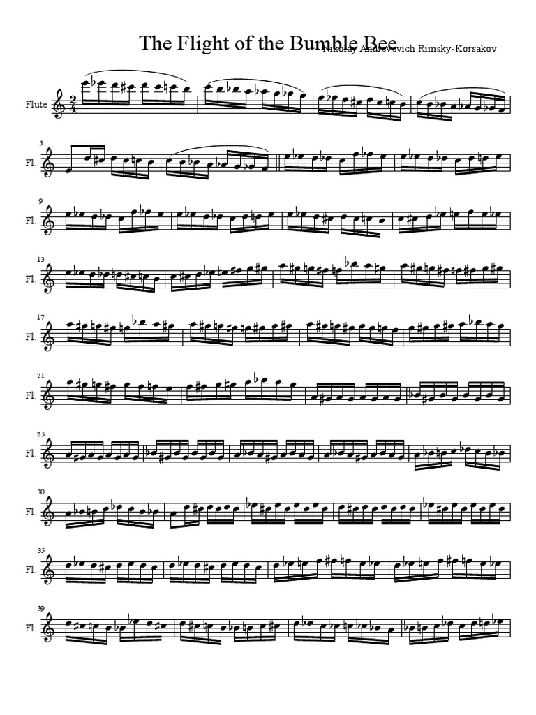 The Flight of The Bumble Bee Arr. For Flute | PDF