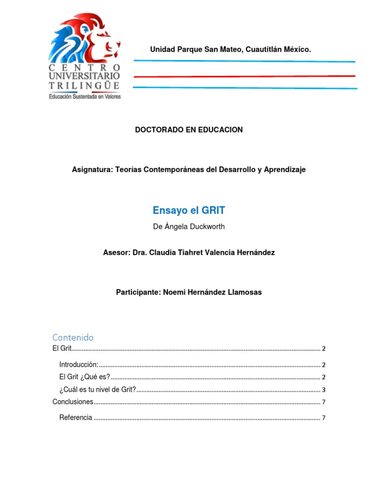 El Grit: Pasión y Perseverancia | PDF | Motivación | Motivacional