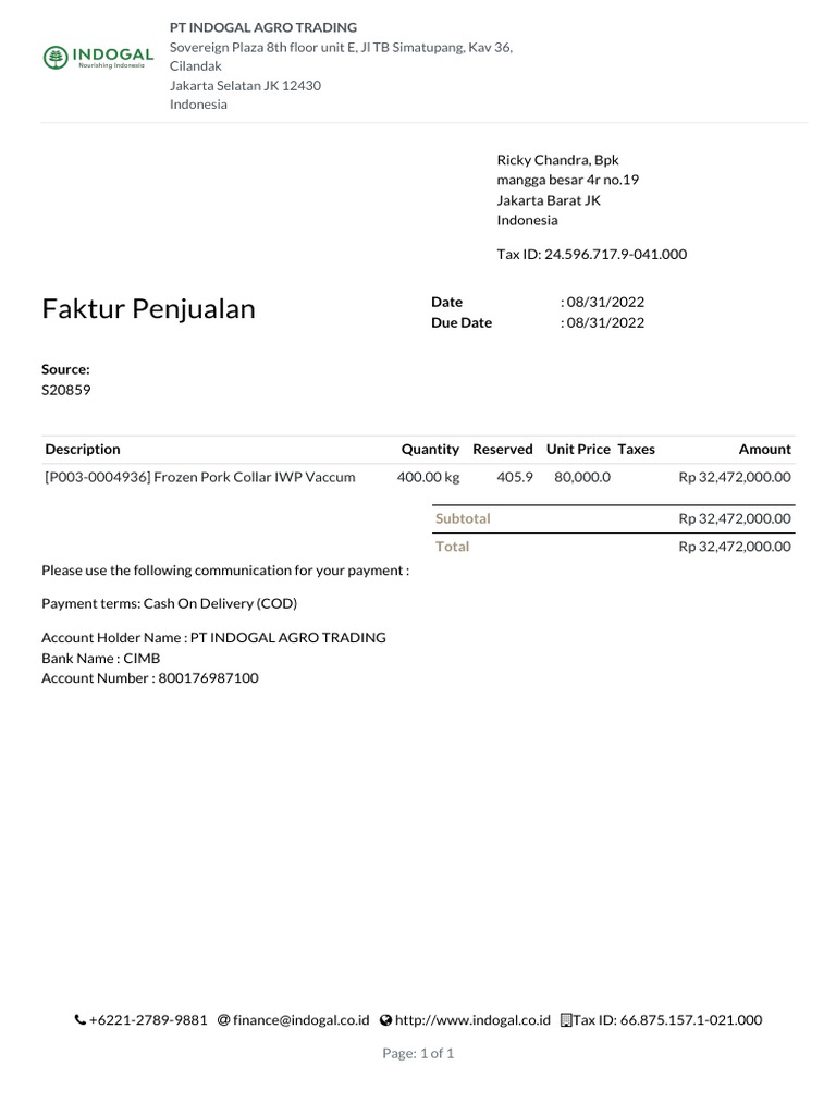 Proforma Invoice 173141 | PDF