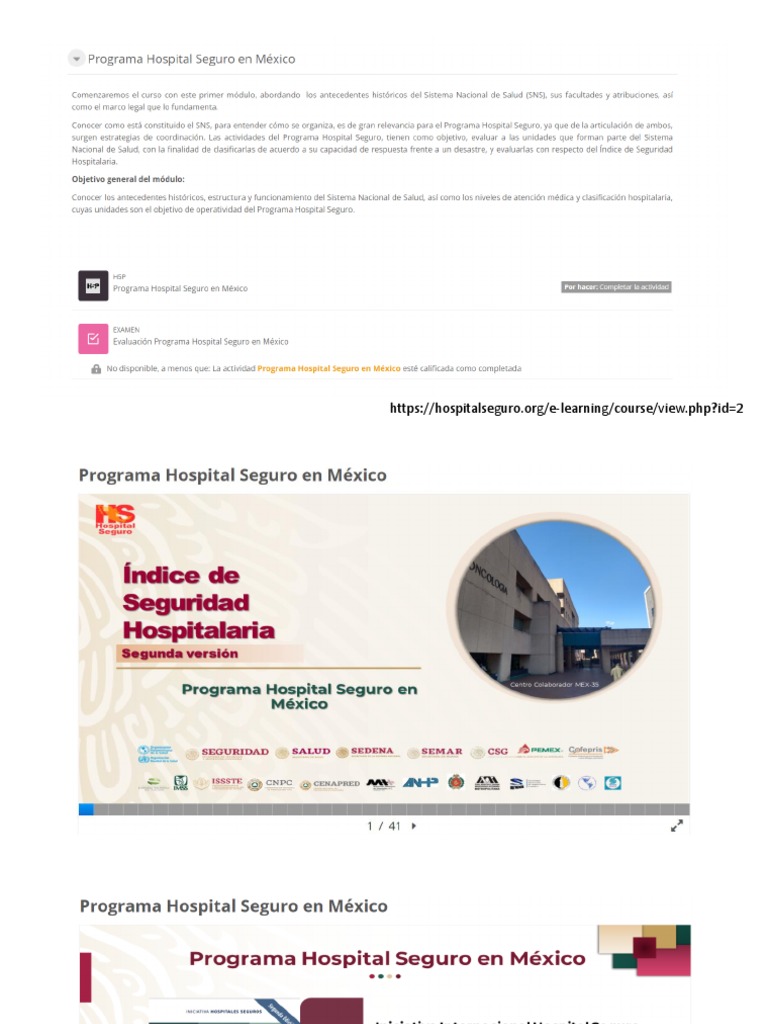 M1 Programa Hospital Seguro | PDF | Hospital | Defensa Civil