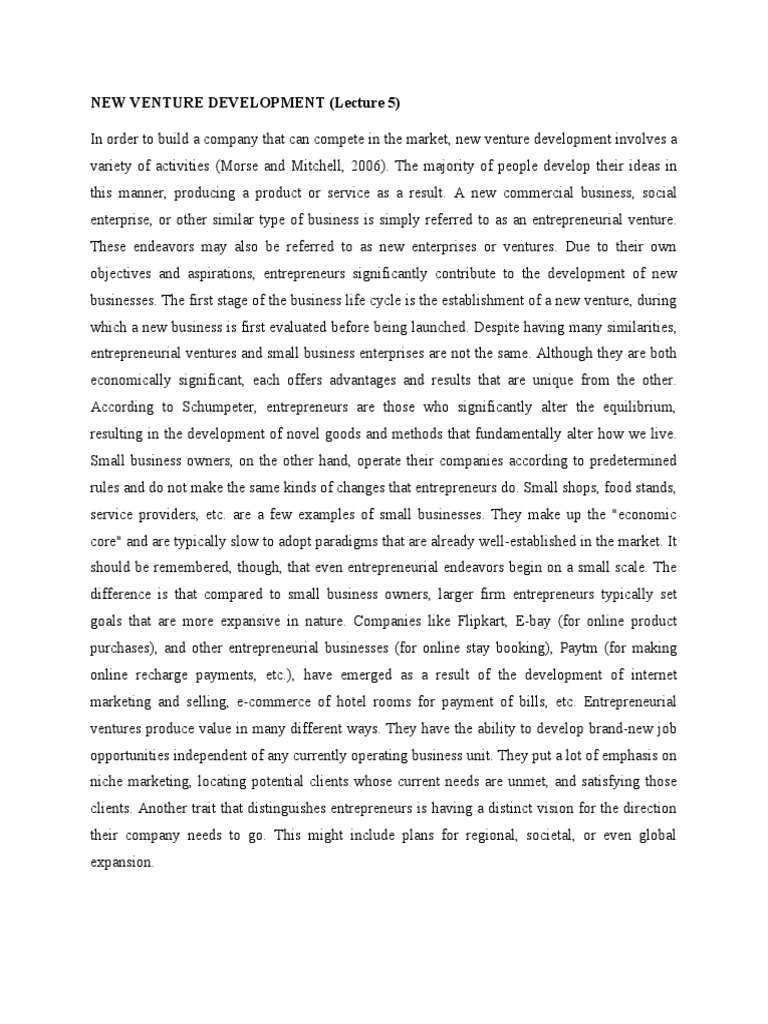 New Venture Development | PDF | Entrepreneurship | Marketing