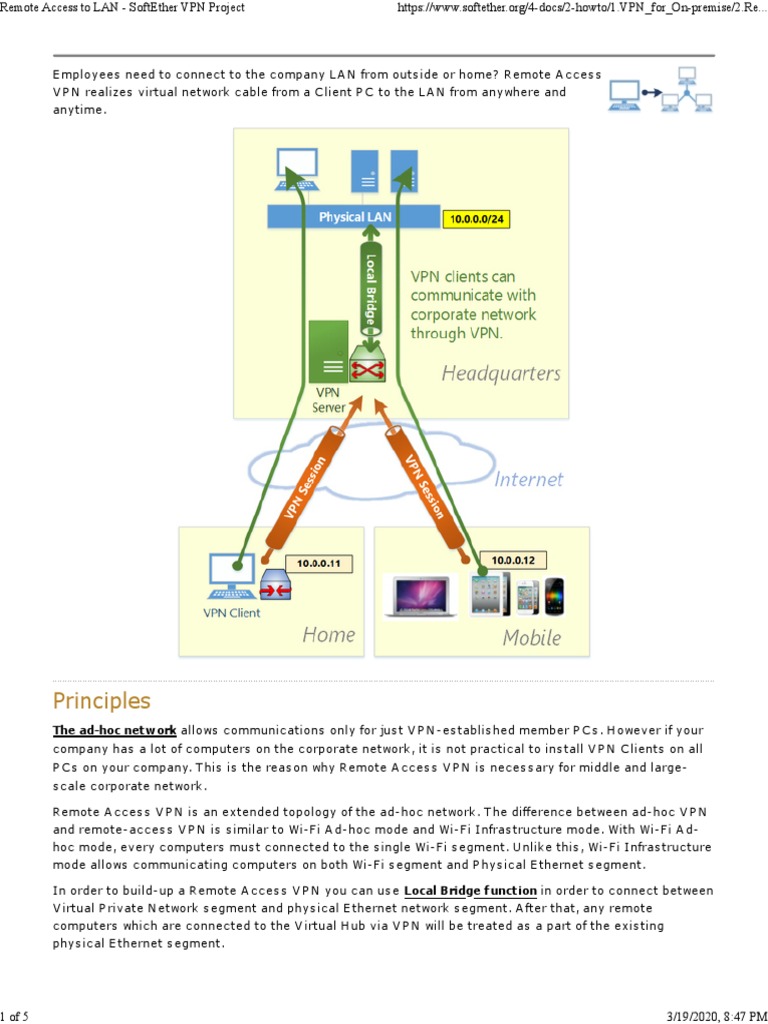 Remote Access to LAN - SoftEther VPN Project | PDF | Virtual Private ...