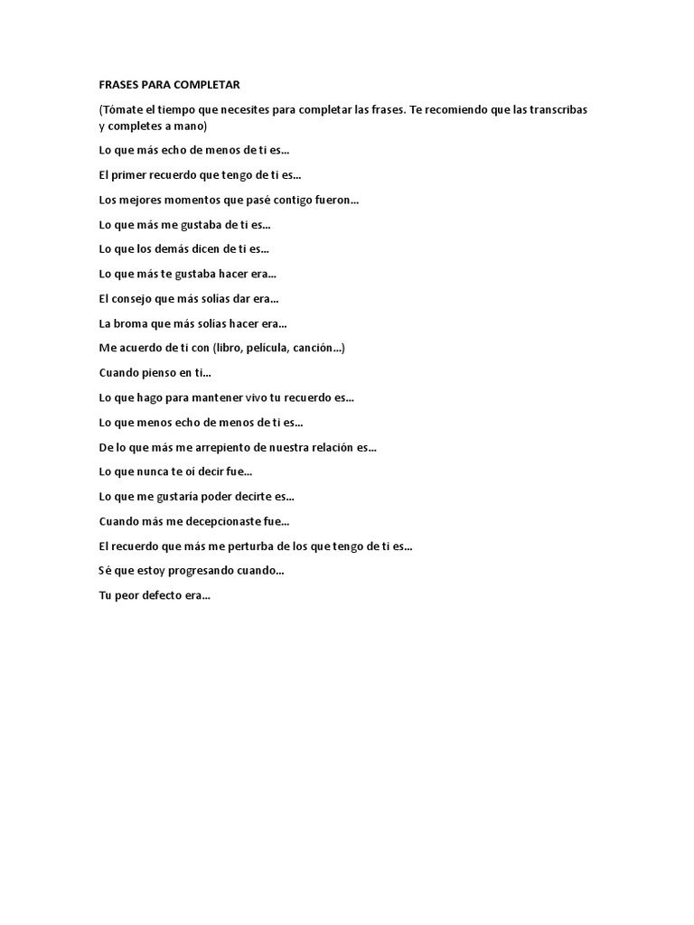 Frases para Completar | PDF