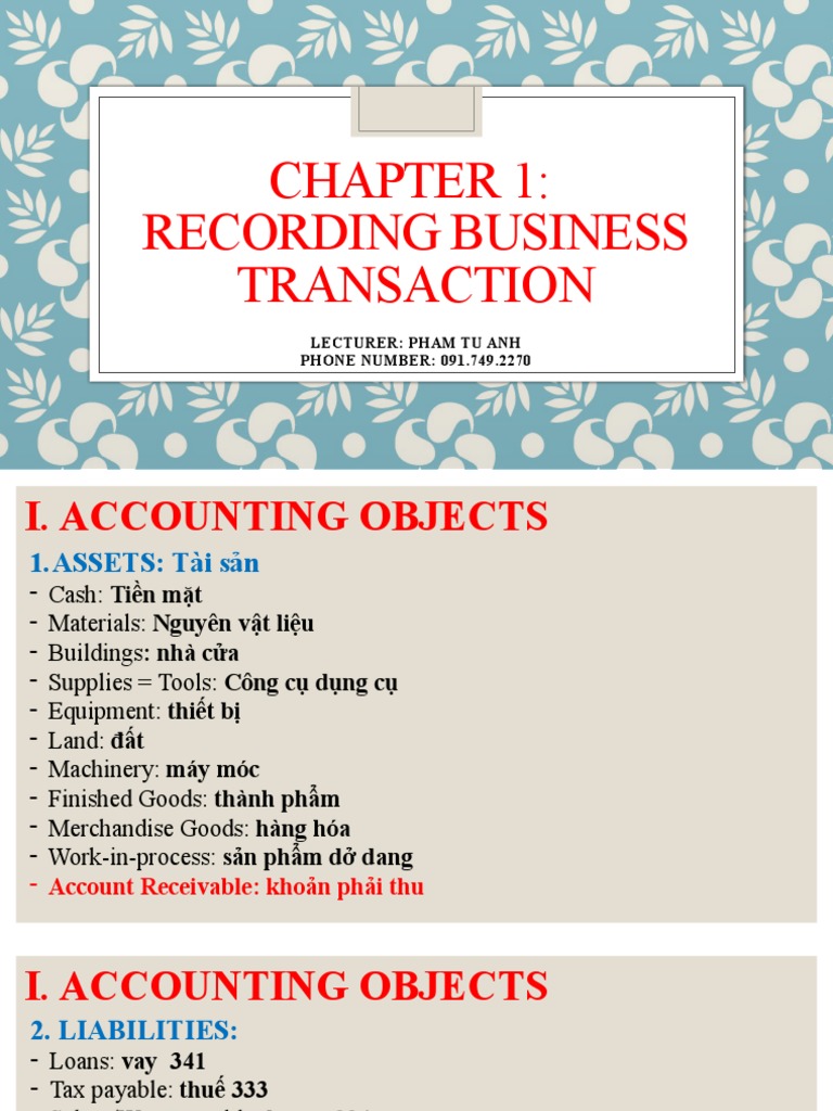 Chapter 1 - Recording Business Transaction | PDF | Expense | Revenue