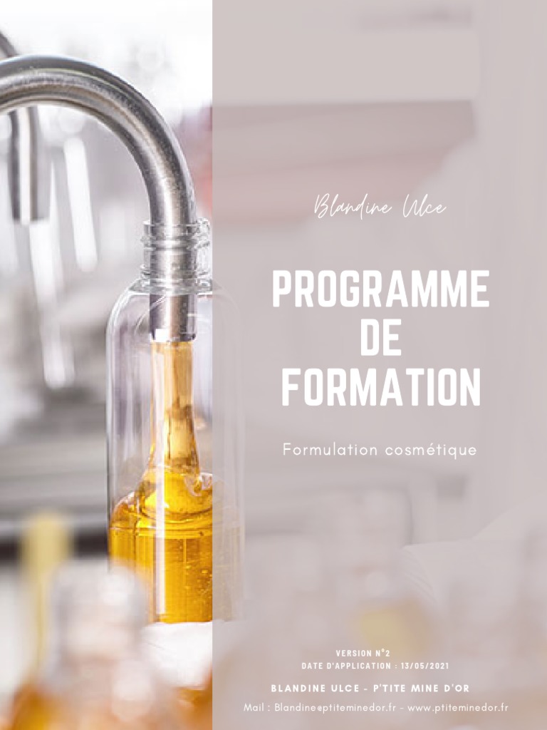 Formation en Formulation Cosmétique Bio | PDF | Émulsion | Cosmétique
