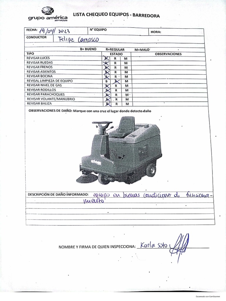 Check List Barredora | PDF