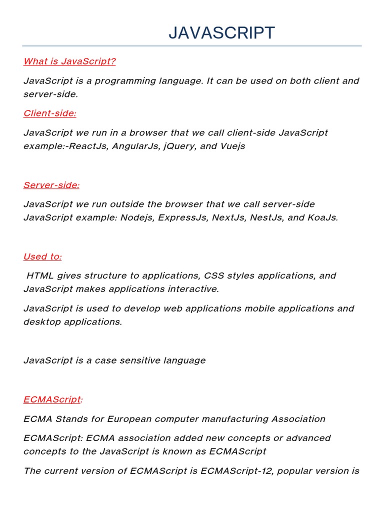 Javascript Notes | Download Free PDF | Java Script | Anonymous Function