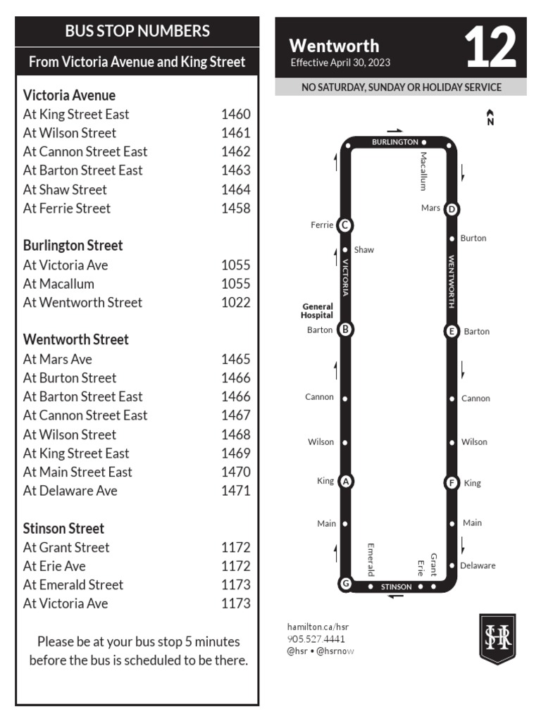 HSR Bus Schedule for Wentworth Street | PDF | Bus Transport | Transport