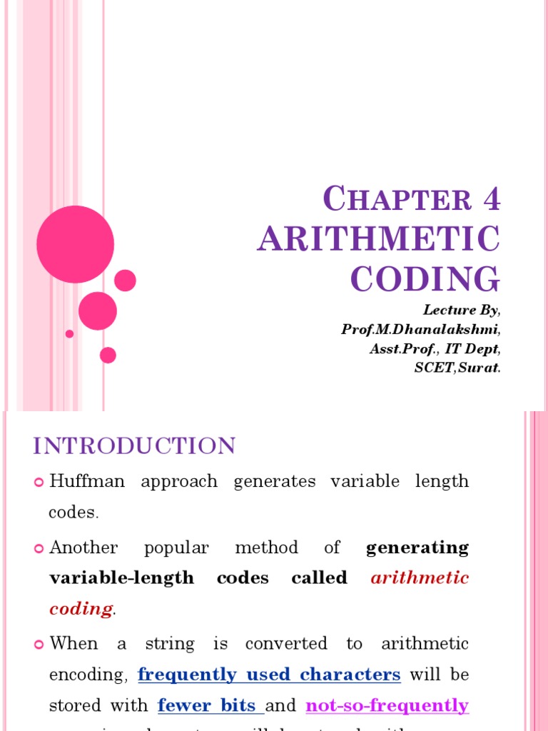 Chapter 4 - Arithmetic Coding | PDF | Code | Sequence