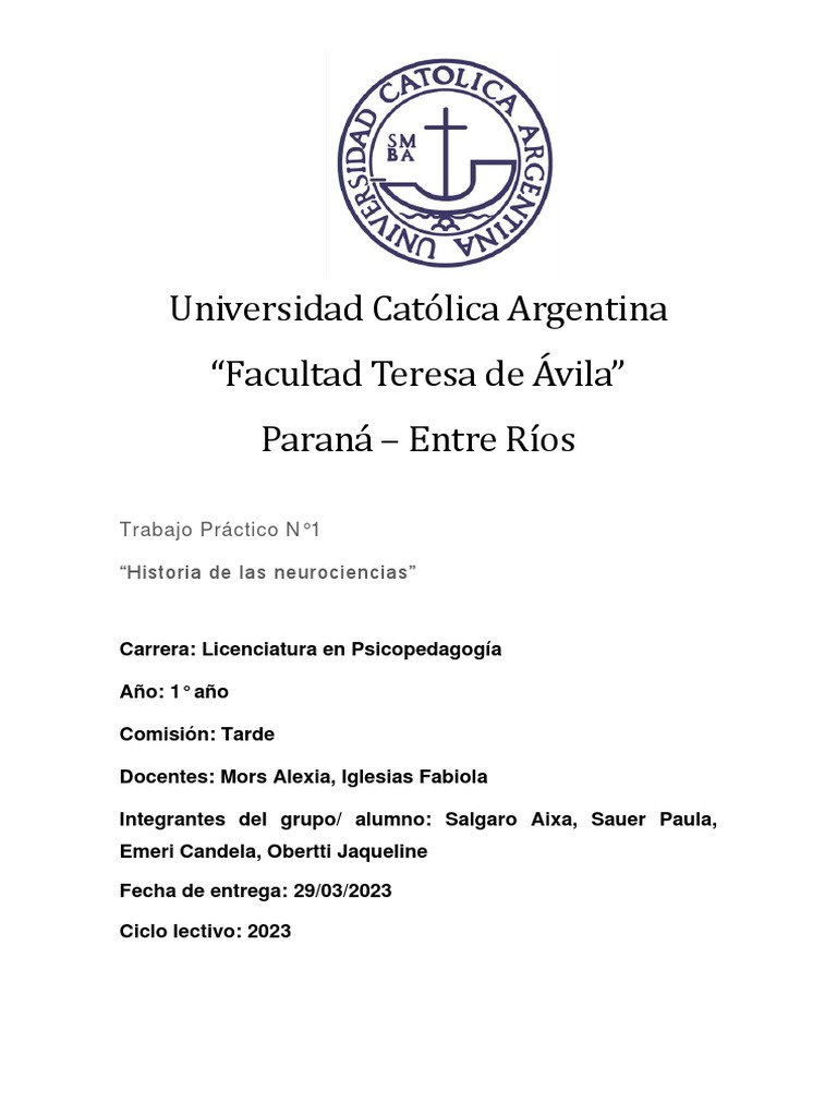 Trabajo Práctico N1 Neurofisiología Pdf