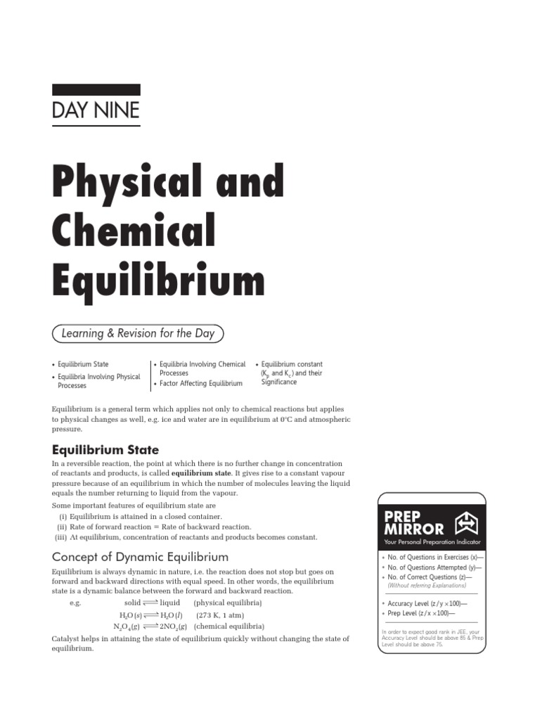Chemistry Physical II | PDF | Chemical Equilibrium | Acid