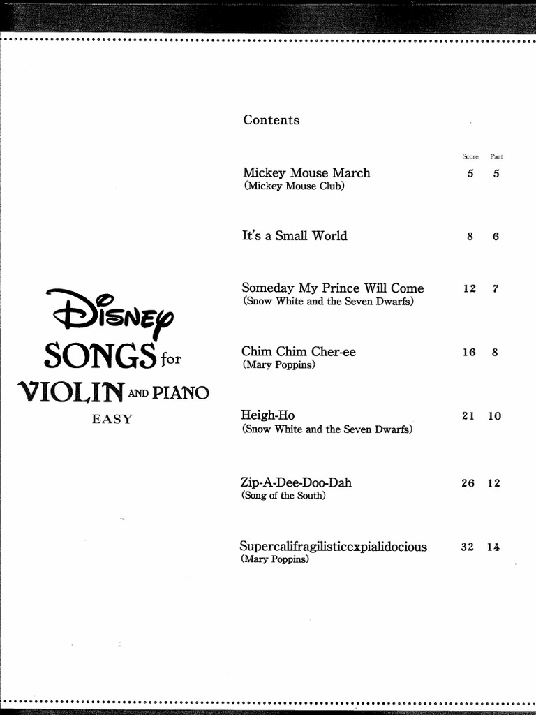 Disney Violin Easy 2 | PDF