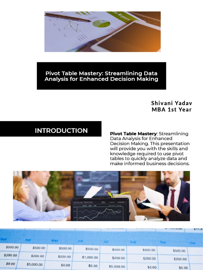 PIVOT TABLE PPT Shivani Yadav | PDF | Data | Information Management