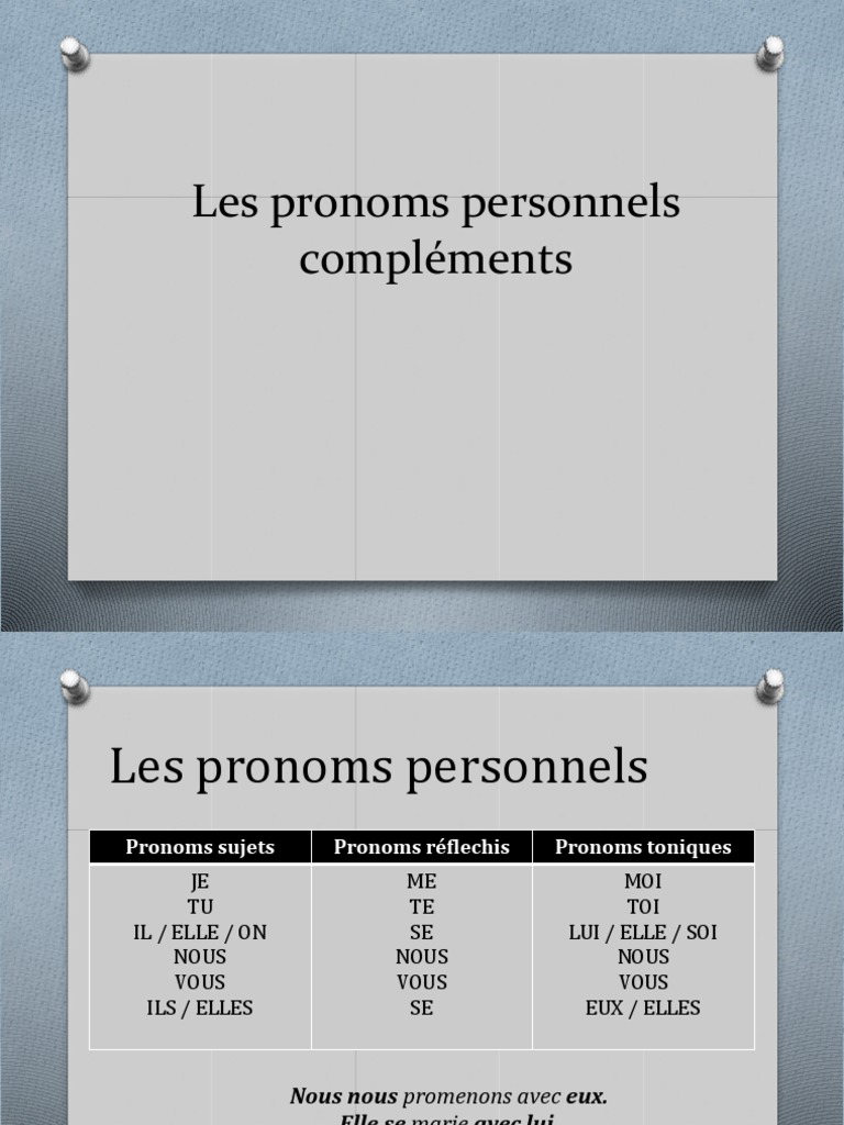 Fiche Les Pronoms Complements | PDF | Pronom | Complément d'objet
