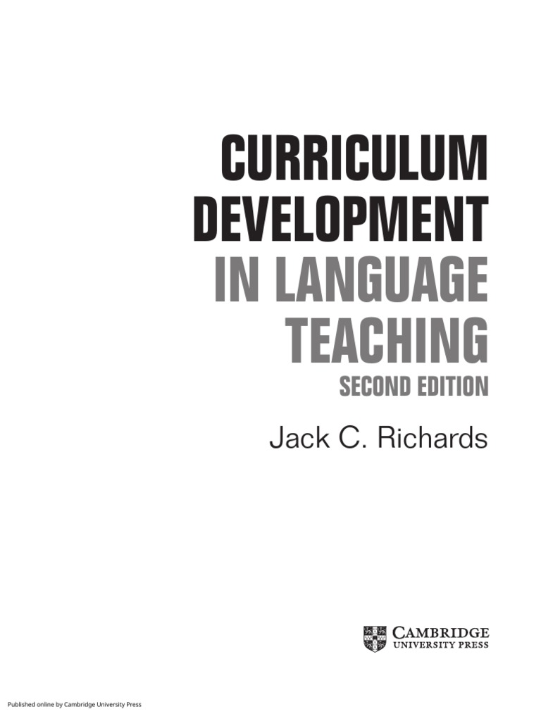 Curriculum Development in Language Teaching (Jack C. Richards) (Z-Library) | PDF | Curriculum ...