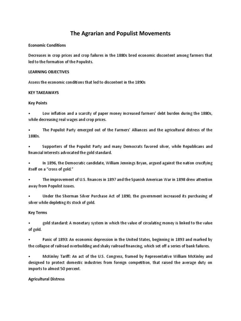 Populist Party's 1892 Omaha Platform | PDF | People's Party (United ...