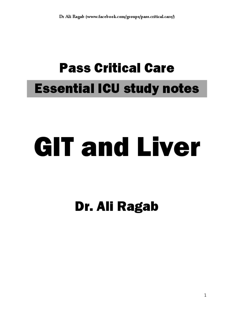 Pass Critical Care Liver GIT | PDF | Cirrhosis | Liver