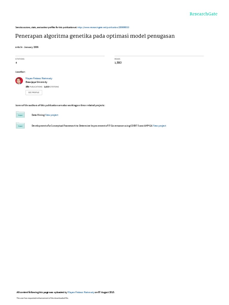 Natural Wayan GA Asignment Problem | PDF