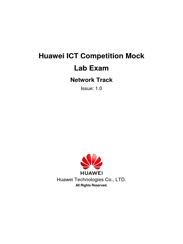 Huawei ICT Competition Mock Lab Exam - Network Track | PDF | Computer Network | Computer Networking