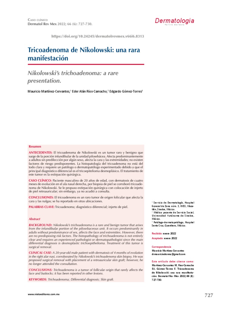 Trichoadenoma 2 | PDF | Especialidades Medicas | Medicina CLINICA