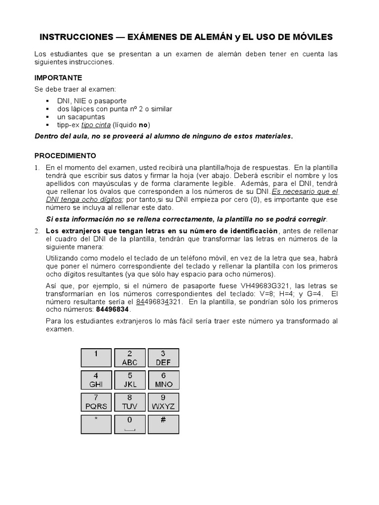 Instrucciones Plantilla Examenes | PDF